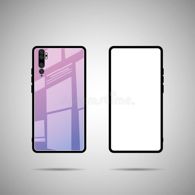 Mobile Front and Back View Illustration. Stock Vector - Illustration of ...