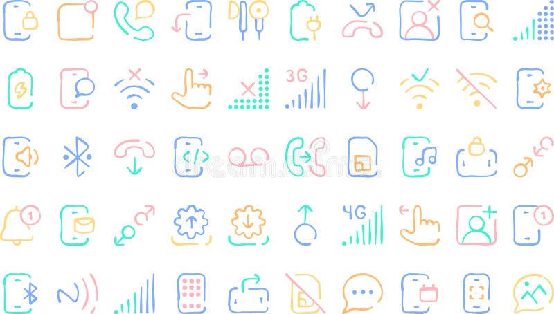 Mobile Functions Icons High-Quality Vector Icons Collection with ...
