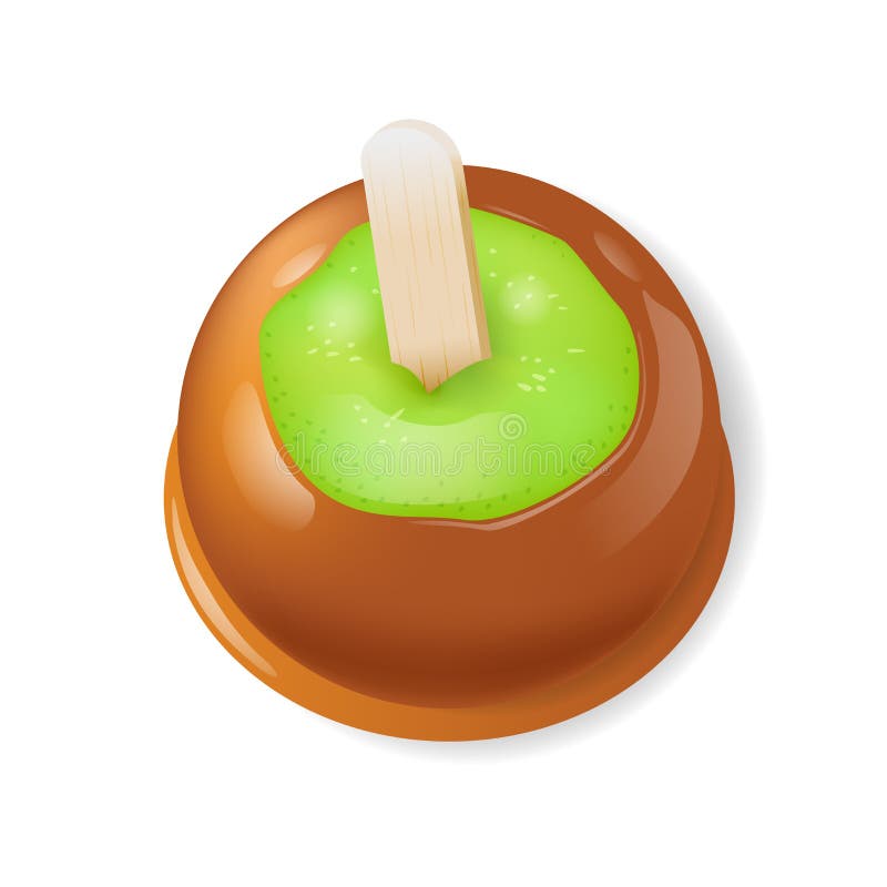 Mobile Game App Design Icon. Candy Apple in Chocolate Stock Vector ...