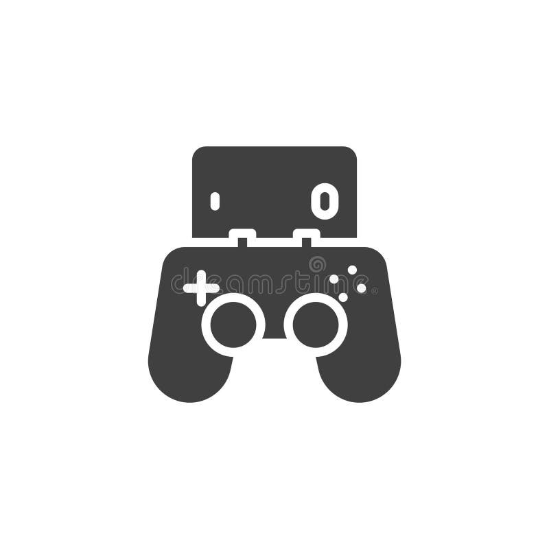 A Mobile with Game Controller Buttons Vector Icon Stock Illustration - Illustration of mobile ...
