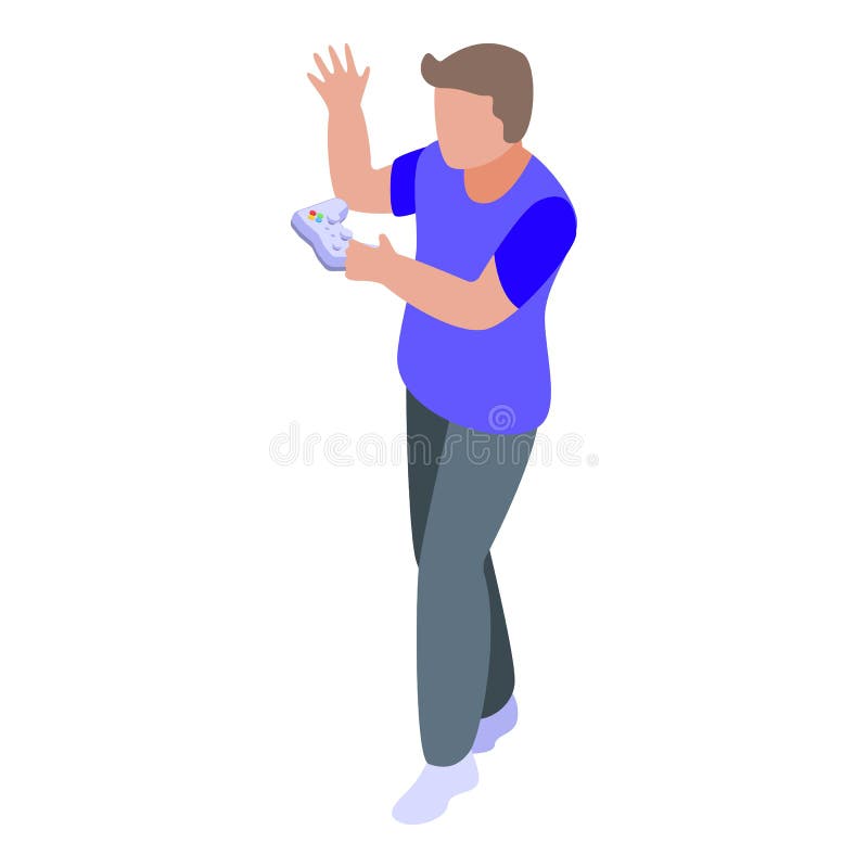 Mobile Game Player Icon, Isometric Style Stock Vector - Illustration of ...