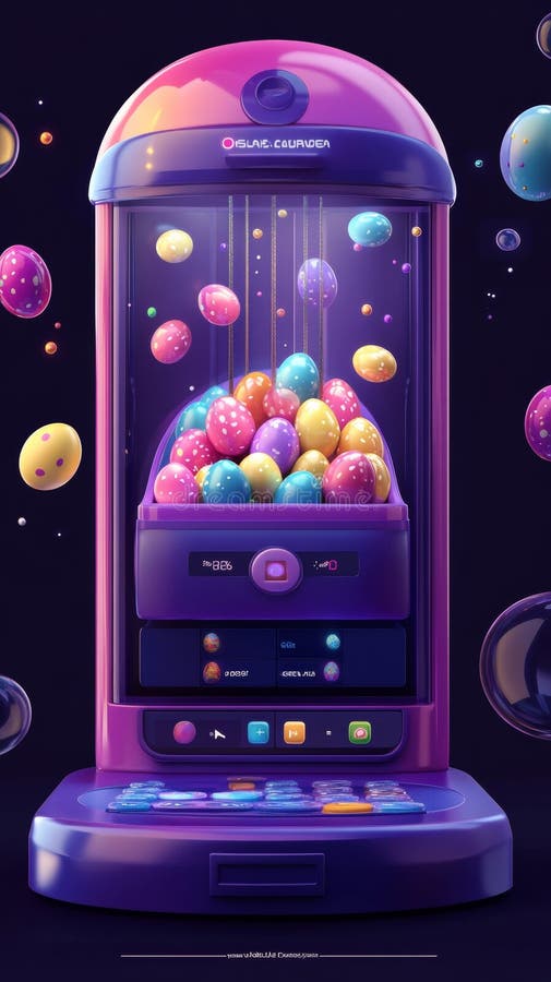 Mobile Game UI Easter Egg Claw Machine, Floating Bubbles, Gamification ...