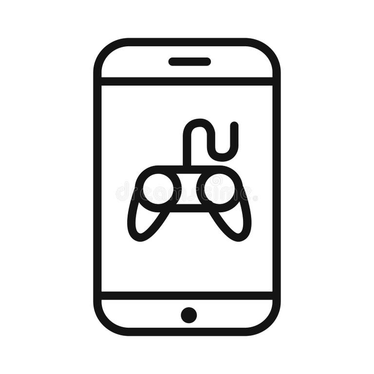 Mobile Games Icon Black and White Illustration Stock Vector ...