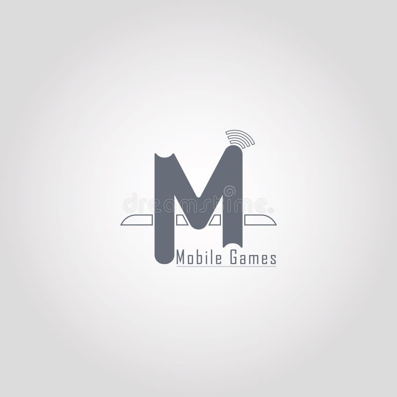 Mobile Games Logo. Light Blue Vector Logo Design and Background Stock ...