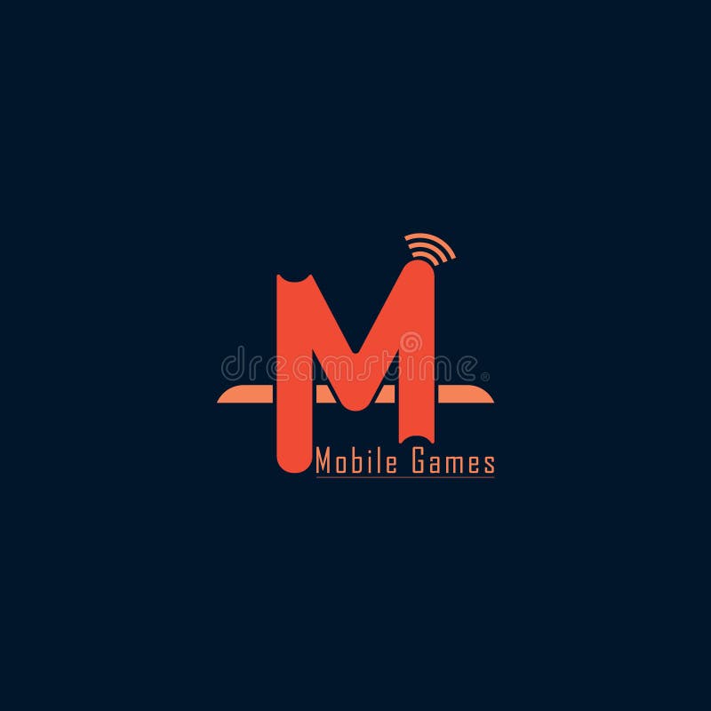 Mobile Games Logo. Orange and Yellow Vector Logo Design Stock Vector ...