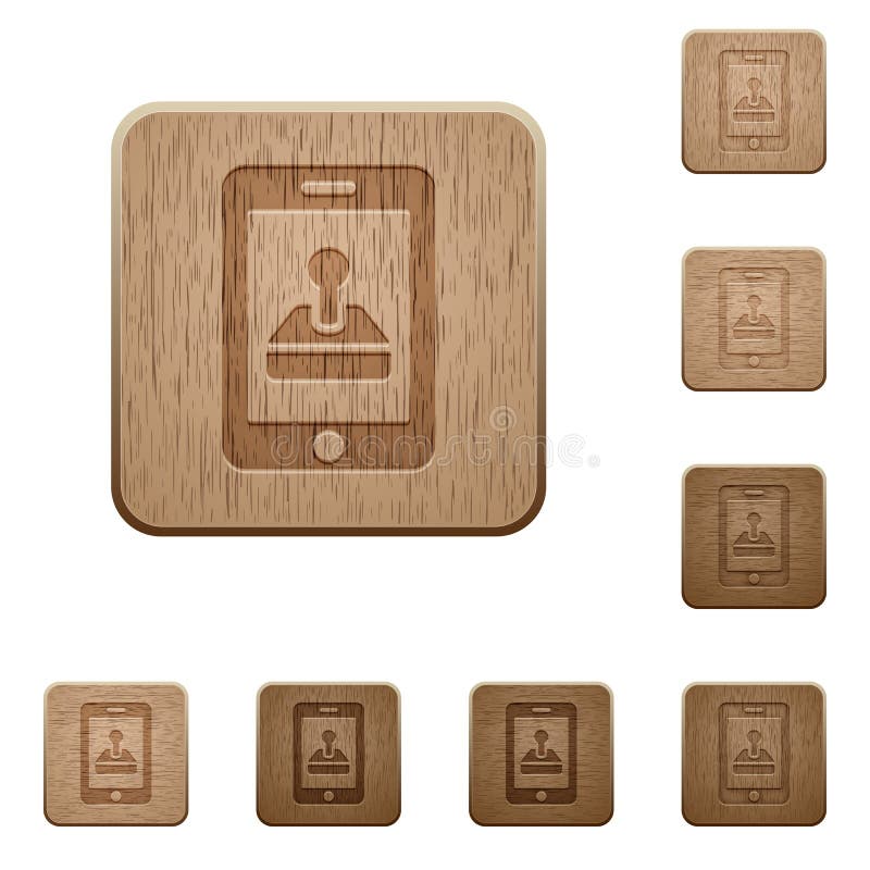 Mobile Games Wooden Buttons Stock Vector - Illustration of plank ...
