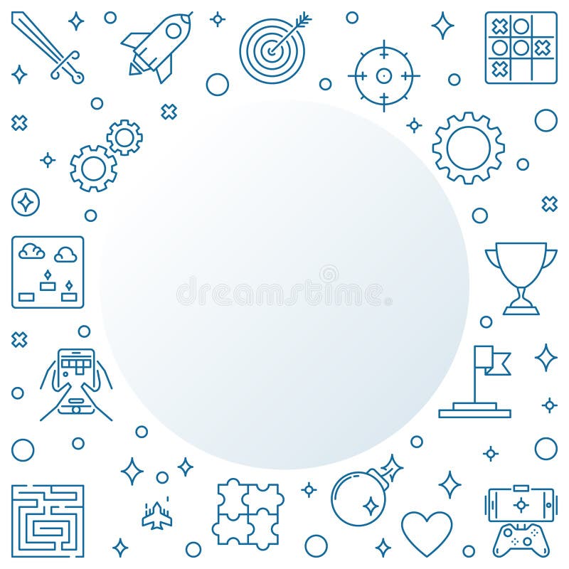 Mobile Gaming and Games Vector Concept Outline Frame Stock Vector ...