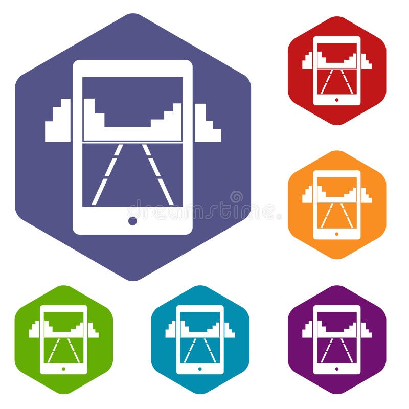 Mobile Gaming Icons Set Hexagon Stock Vector - Illustration of cellular ...