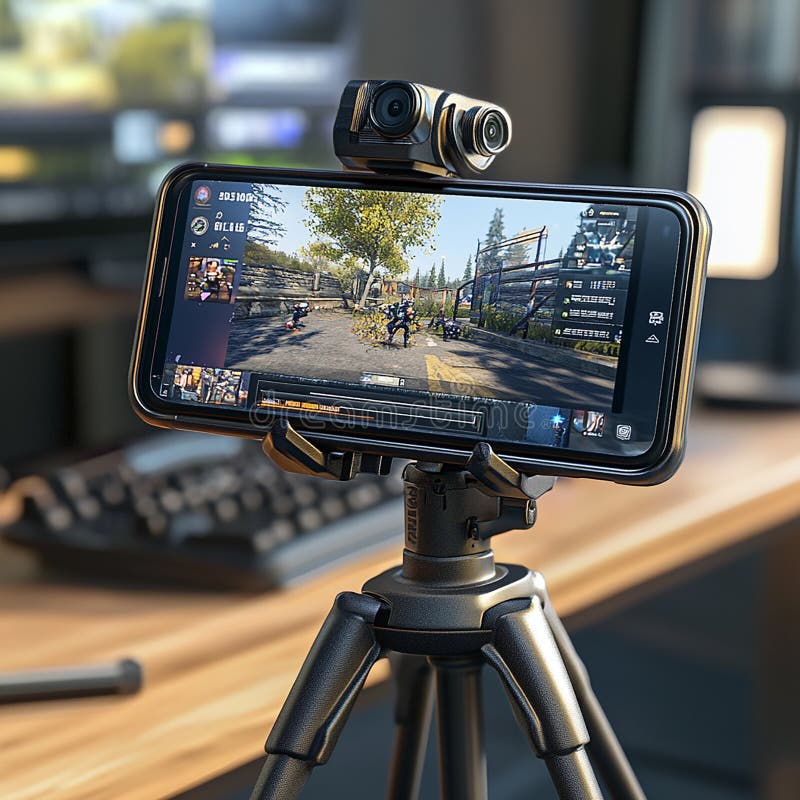 A Mobile Gaming Setup with a Phone Mounted on a Controller, Ready for ...