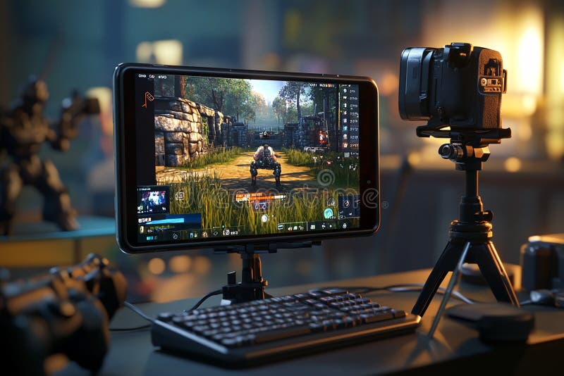 A Mobile Gaming Setup with a Phone Mounted on a Controller, Ready for ...