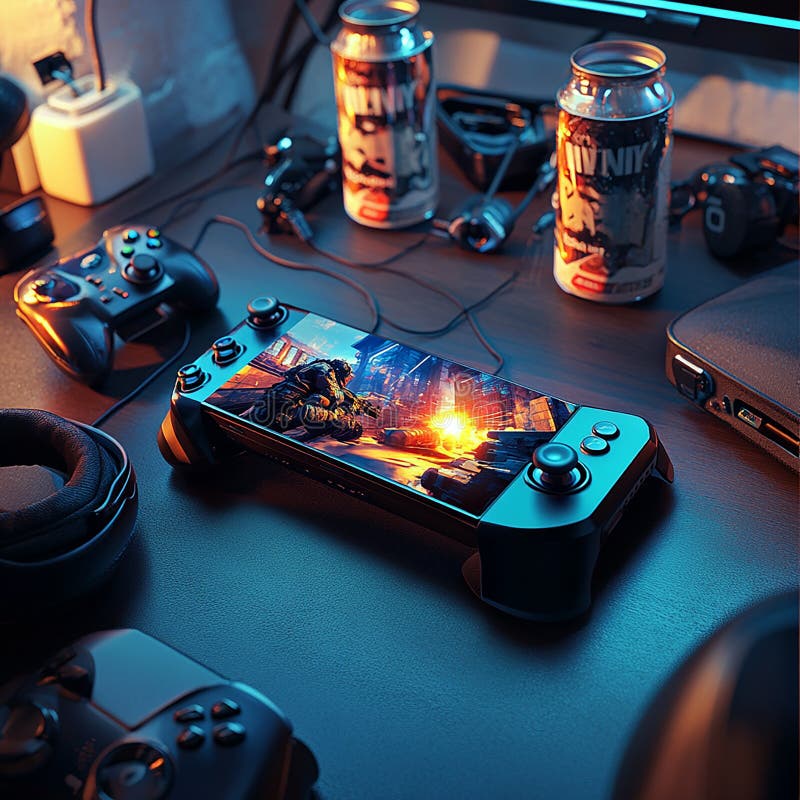 A Mobile Gaming Setup with a Phone Mounted on a Controller, Ready for ...