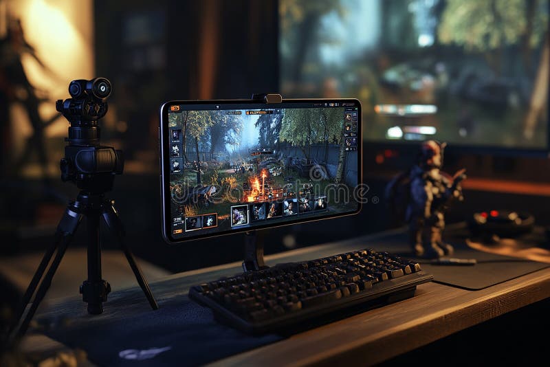 A Mobile Gaming Setup with a Phone Mounted on a Controller, Ready for ...