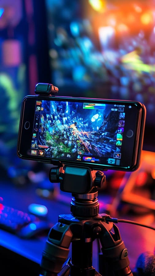 A Mobile Gaming Setup with a Phone Mounted on a Controller, Ready for ...