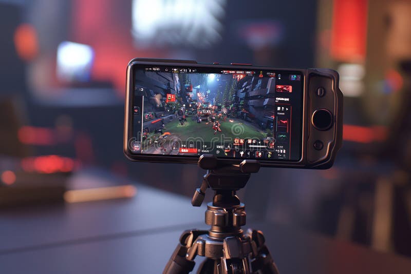 A Mobile Gaming Setup with a Phone Mounted on a Controller, Ready for ...
