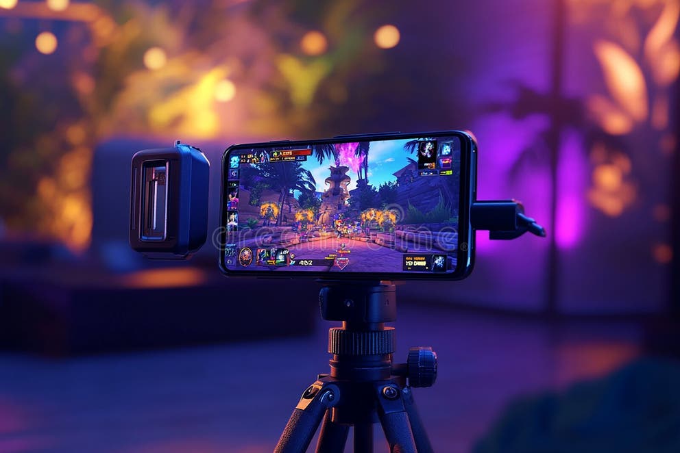 A Mobile Gaming Setup with a Phone Mounted on a Controller, Ready for ...