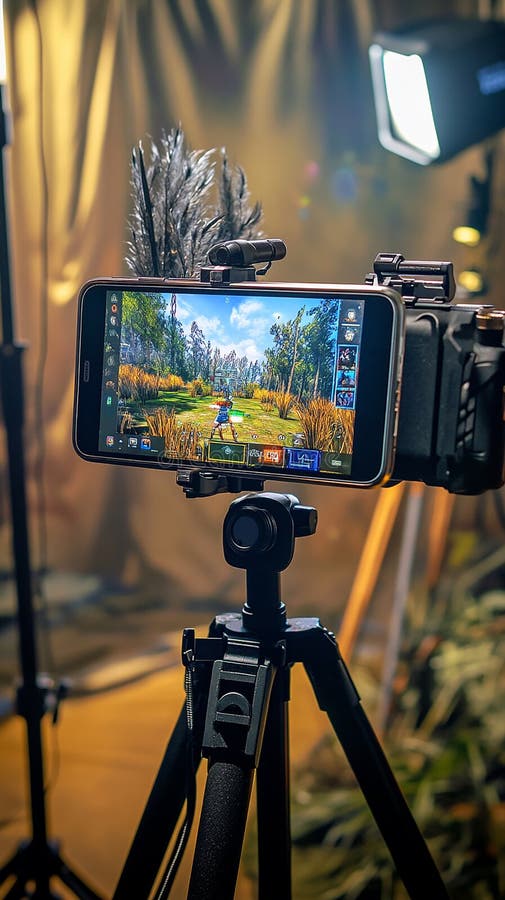 A Mobile Gaming Setup with a Phone Mounted on a Controller, Ready for ...