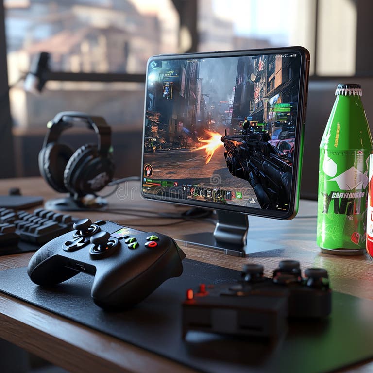 A Mobile Gaming Setup with a Phone Mounted on a Controller, Ready for ...