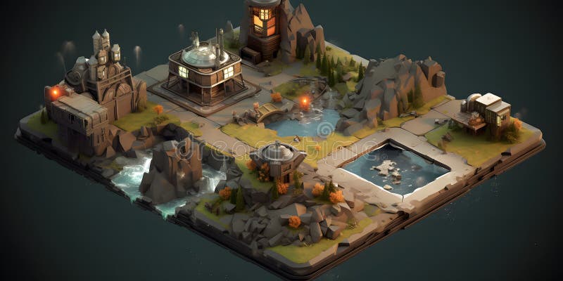 Mobile Gaming Strategy Game Create a Base with Defenses H Generative AI ...