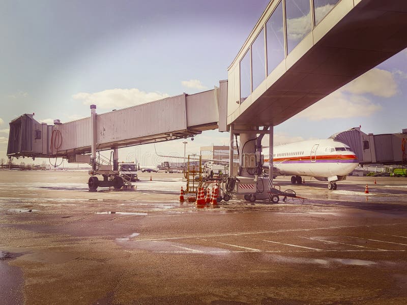 Mobile Gangway for Entering the Plane Stock Image - Image of gate ...