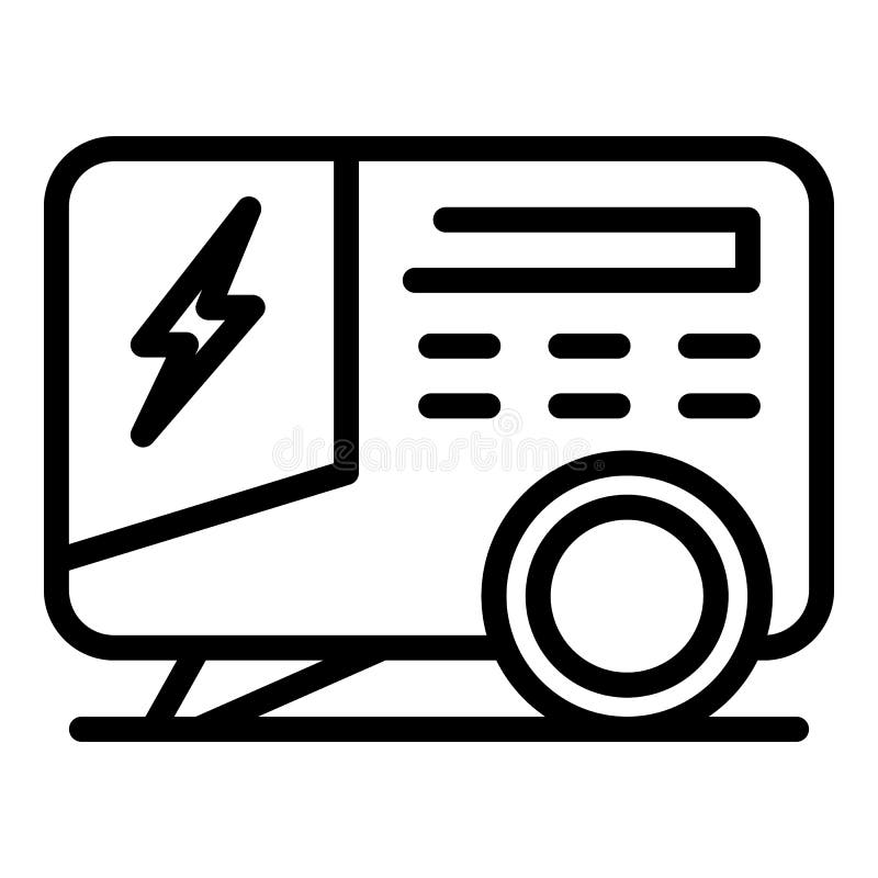 Electric Power Tower Icon, Outline Style Stock Vector - Illustration of ...
