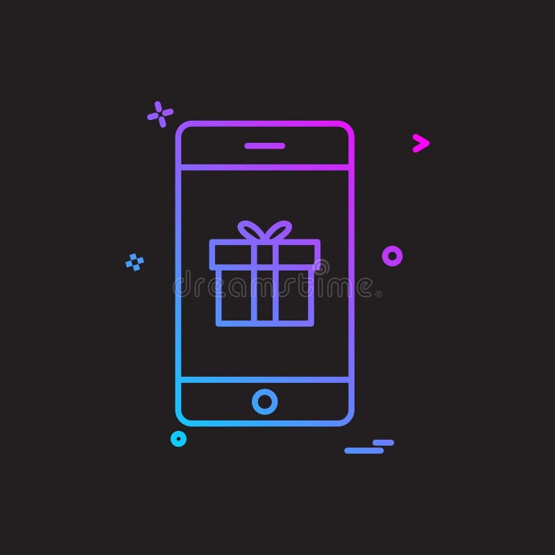 Mobile Gift Box Icon Vector Design Stock Vector - Illustration of icon ...