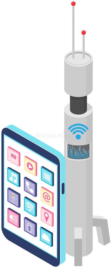 Mobile Global Internet Communications and Data Transmission. Smartphone ...