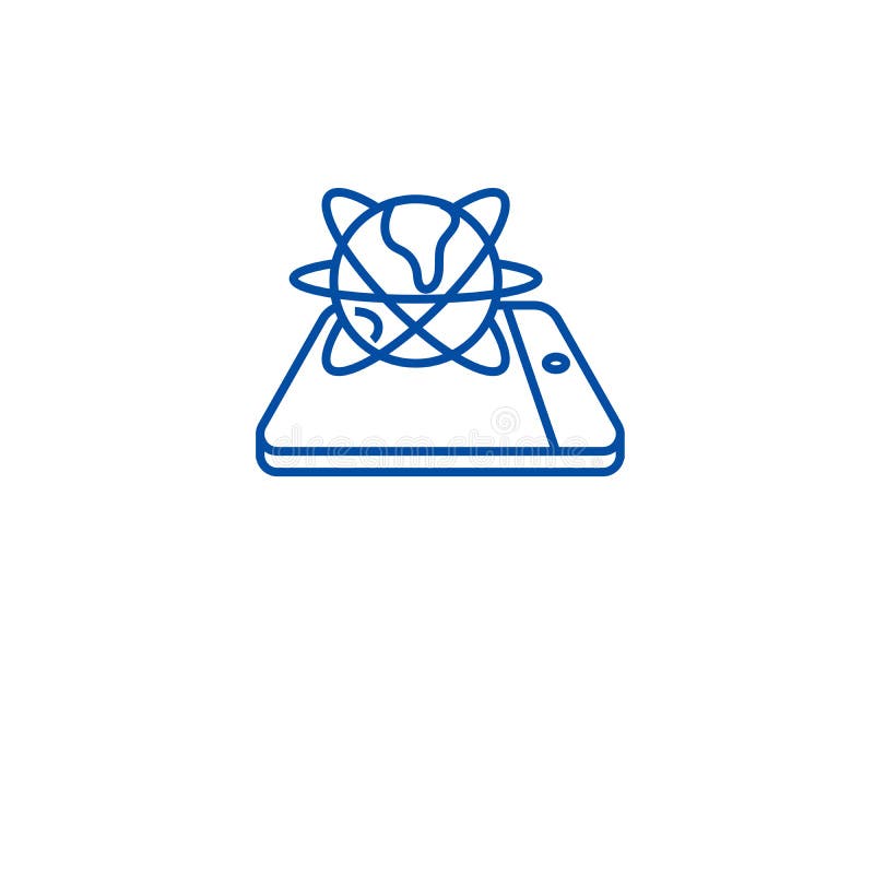 Mobile Global Network Line Icon Concept. Mobile Global Network Flat ... Mobile Global Network Line Icon Concept. Mobile Global Network Flat ...