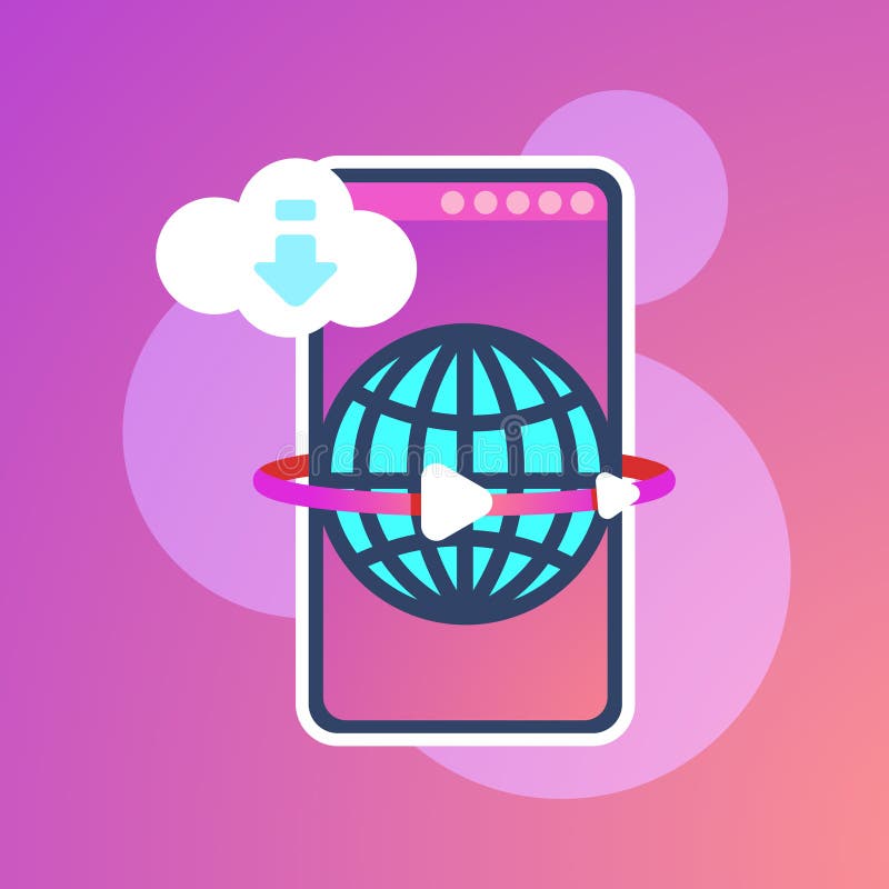 Mobile Global World Synchronization Cloud Application Interface Concept ...