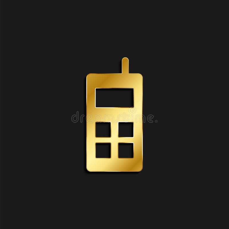 Mobile Gold Icon. Vector Illustration of Golden Style Stock ...