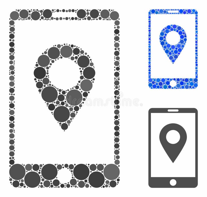 Mobile GPS Mosaic Icon of Circle Dots Stock Illustration - Illustration ...