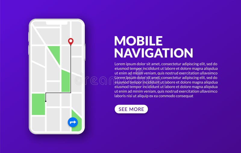 Mobile Gps Navigation and Tracking with City Map and Marker, Global ...