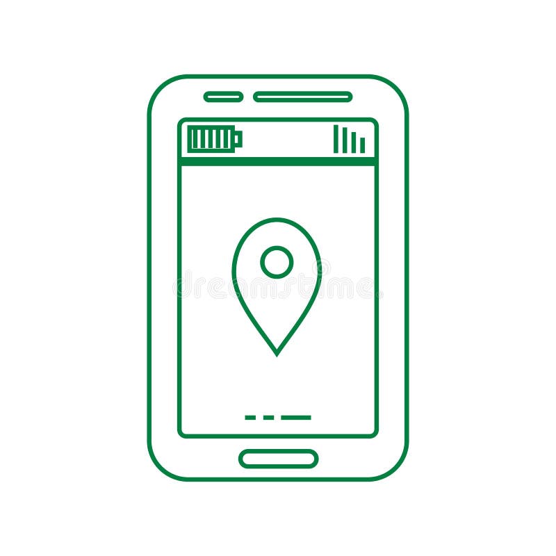 Mobile GPS Navigation Vector Icon. Linear Phone GPS Location ...