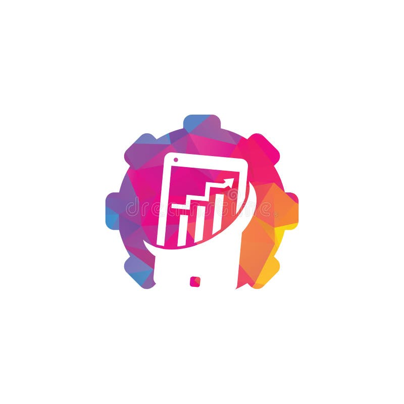 Mobile Graph Gear Shape Logo Template Design. Stock Vector ...
