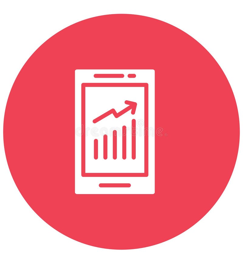 Mobile Graph Isolated Vector Icon that Can Be Easily Modified or Edited ...
