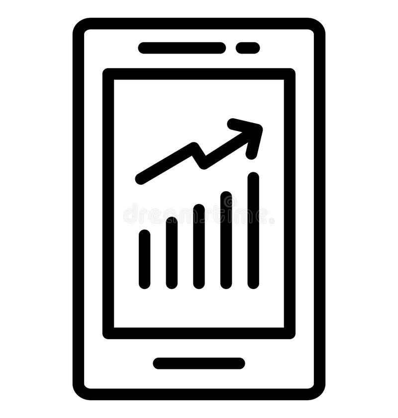 Mobile Graph Color Isolated Vector Icon that Can Be Easily Modified or ...
