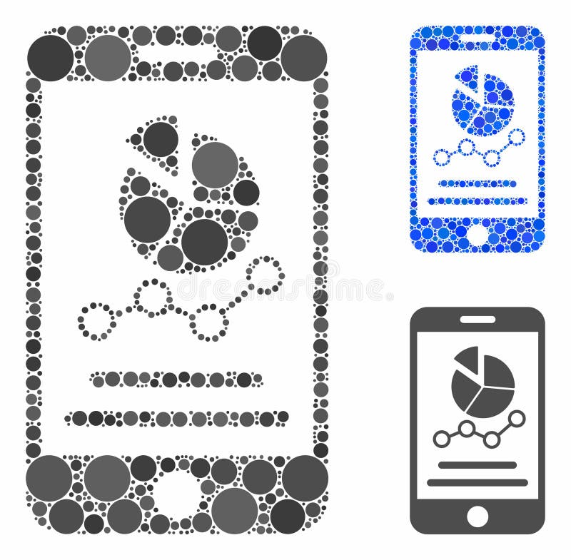 Mobile Graphs Mosaic Icon of Circle Dots Stock Illustration ...