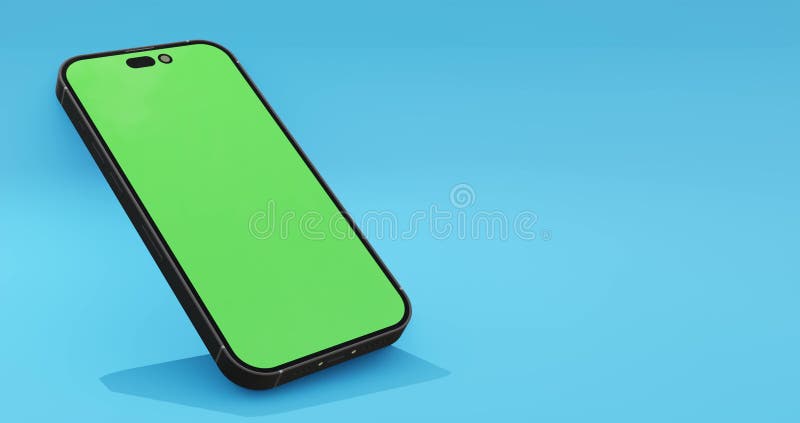 Mobile Green Screen Background 3D Video Illustration with Blue ...