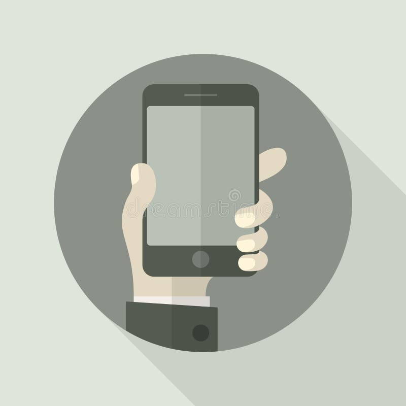 Mobile in hand stock vector. Illustration of telephone - 67051081