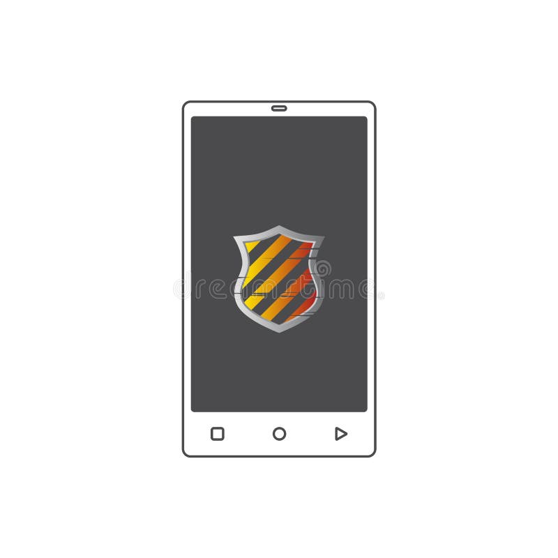 Mobile Hand Phone Theme Shield Anti Virus Guard Security Stock ...