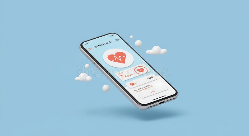 Mobile Health App Interface Displayed on Modern Smartphone Stock ...
