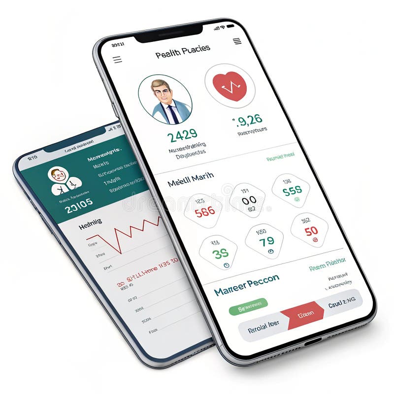 Mobile Health App with Patient Details Stock Illustration ...