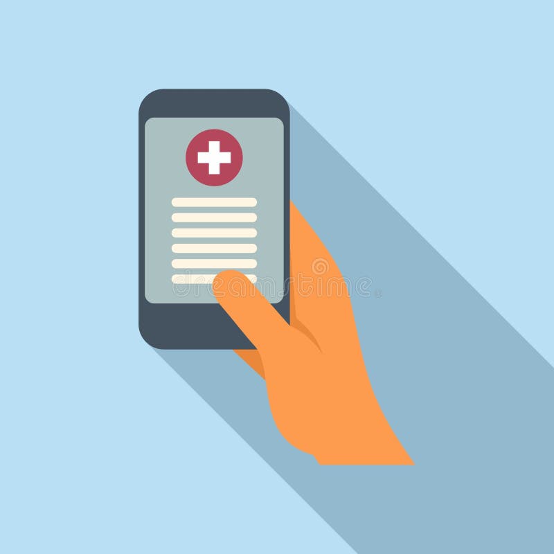 Mobile Health Icon Flat Vector. Patient Card Stock Illustration ...