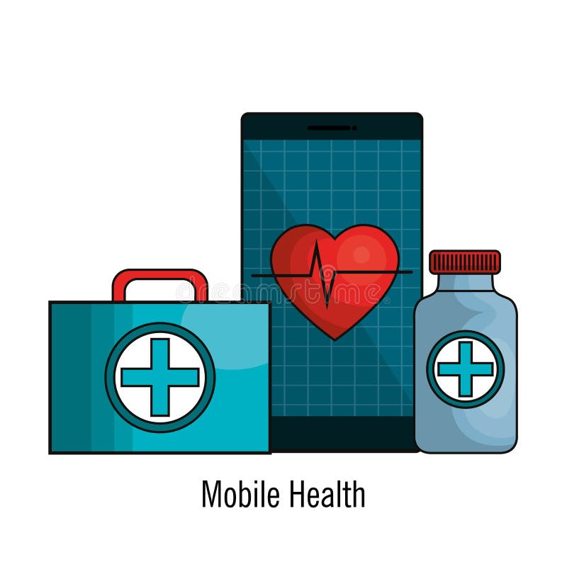 Mobile Health Technology Icon Stock Illustration - Illustration of ...