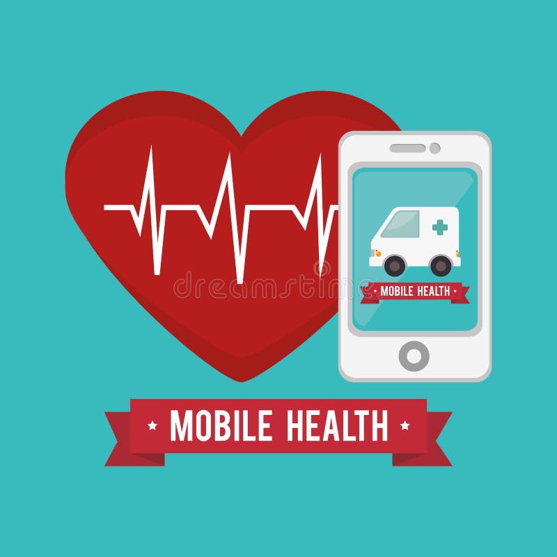 Mobile Health Technology Icon Stock Illustration - Illustration of ...
