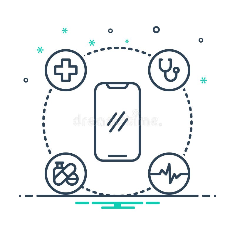 Black Mix Icon for Mobile Healthcare, Professional and Medicine Stock ...