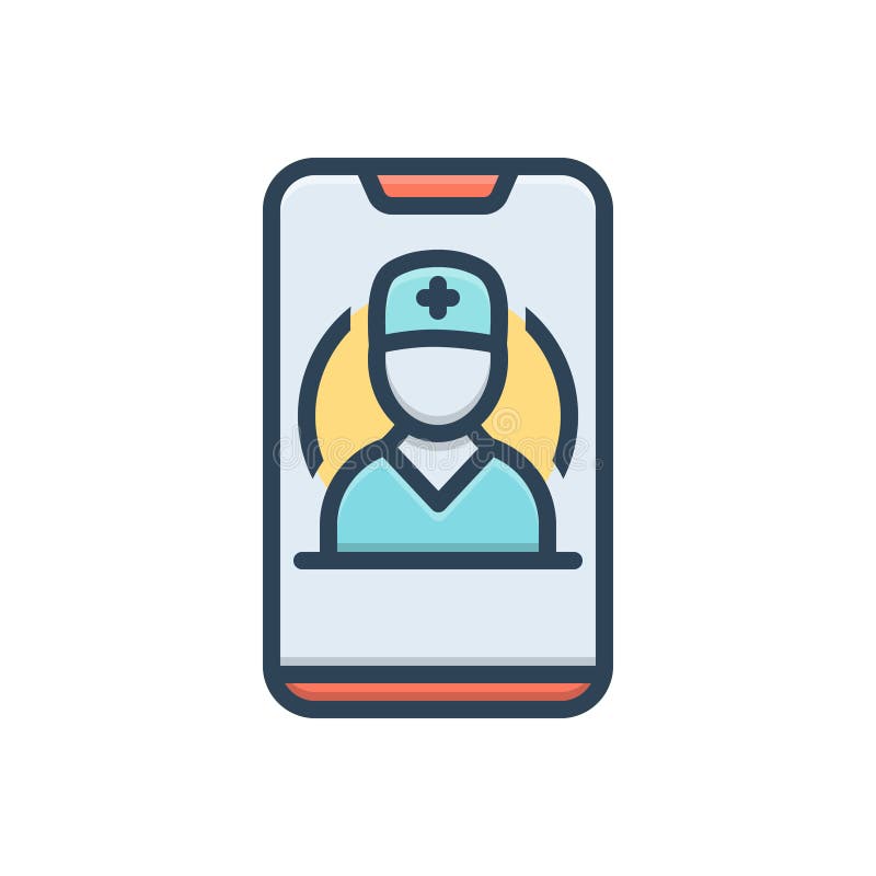 Color Illustration Icon for Mobile Healthcare, Consultation and Doctor ...