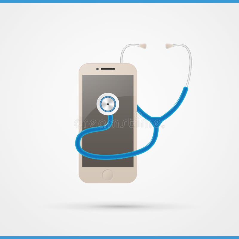 Mobile Healthcare Icon stock vector. Illustration of online - 93543502