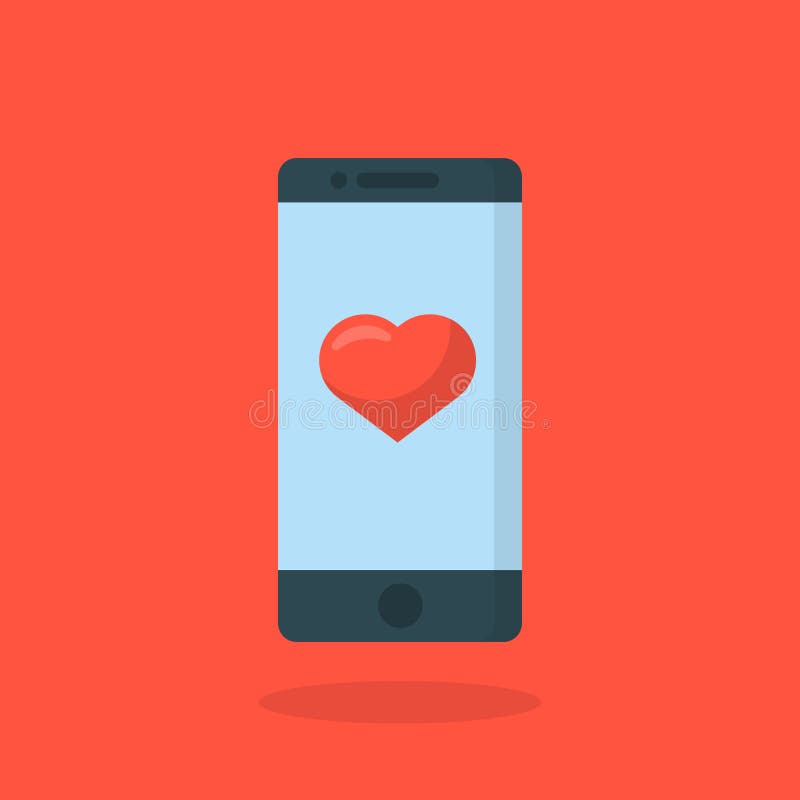 Mobile and heart icon. stock vector. Illustration of button - 207569707