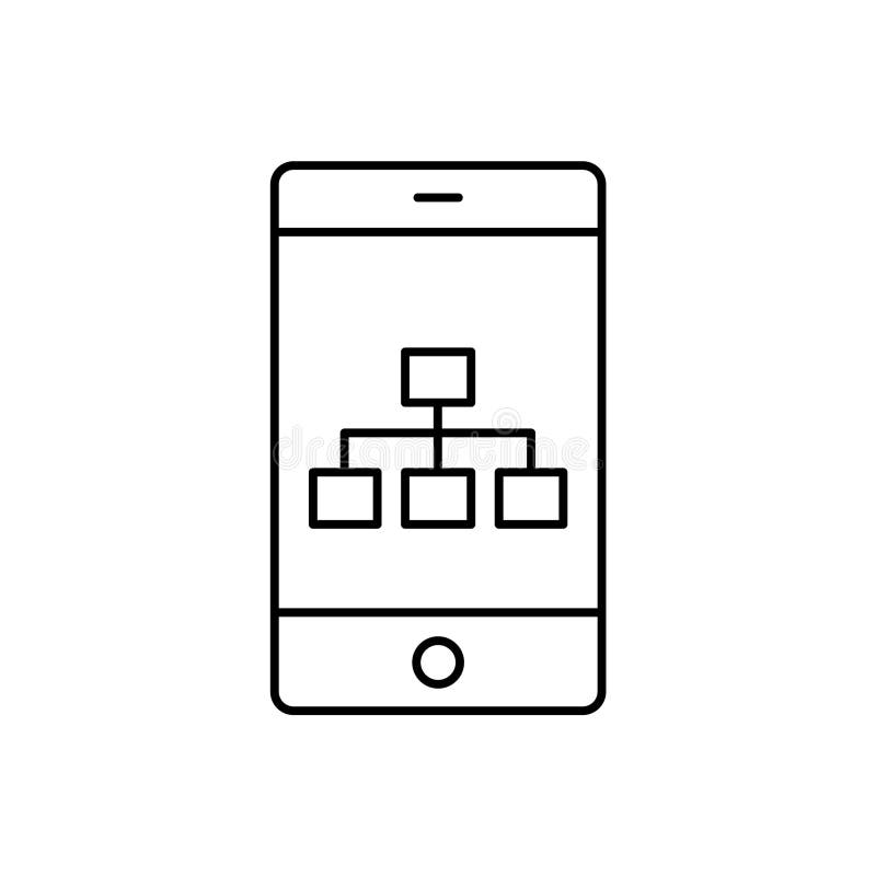 Mobile Hierarchy Outline With Colors Fill Vector Icon That Can Easily