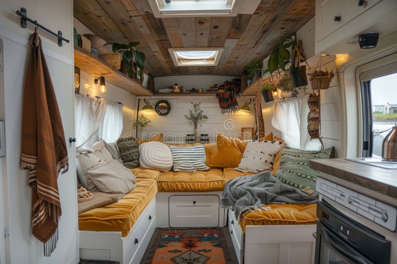 Mobile Home Motorhome Camper Interior Stock Photo - Image of adventure ...